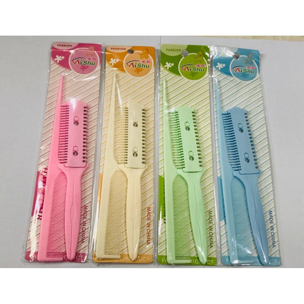 Sisir Sasak dan Trimmer penipis dengan Silet Pencukur Trap Rambut 2 in ...