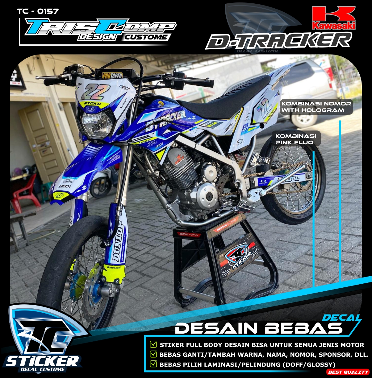 TC0163 - Decal Fullbody dtracker 150 new Bahan Premium glossy kombinasi ...