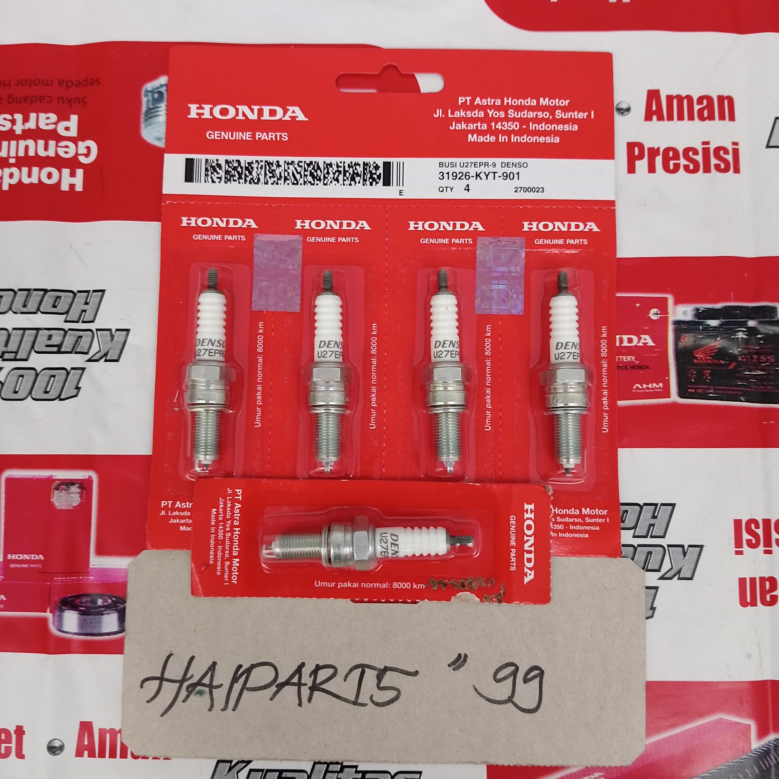 Busi Spark plug Matic Denso U27 DI JUAL SATUAN vario 110 125 150 beat ...