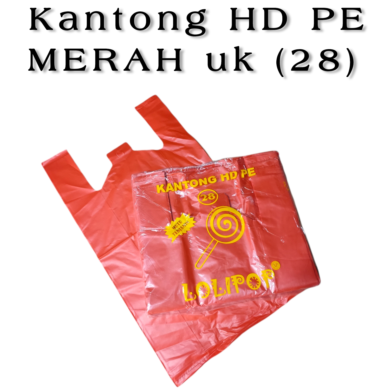 Kantong plastik merah tebal 28 cm / kresek merah tebal / kantong ...