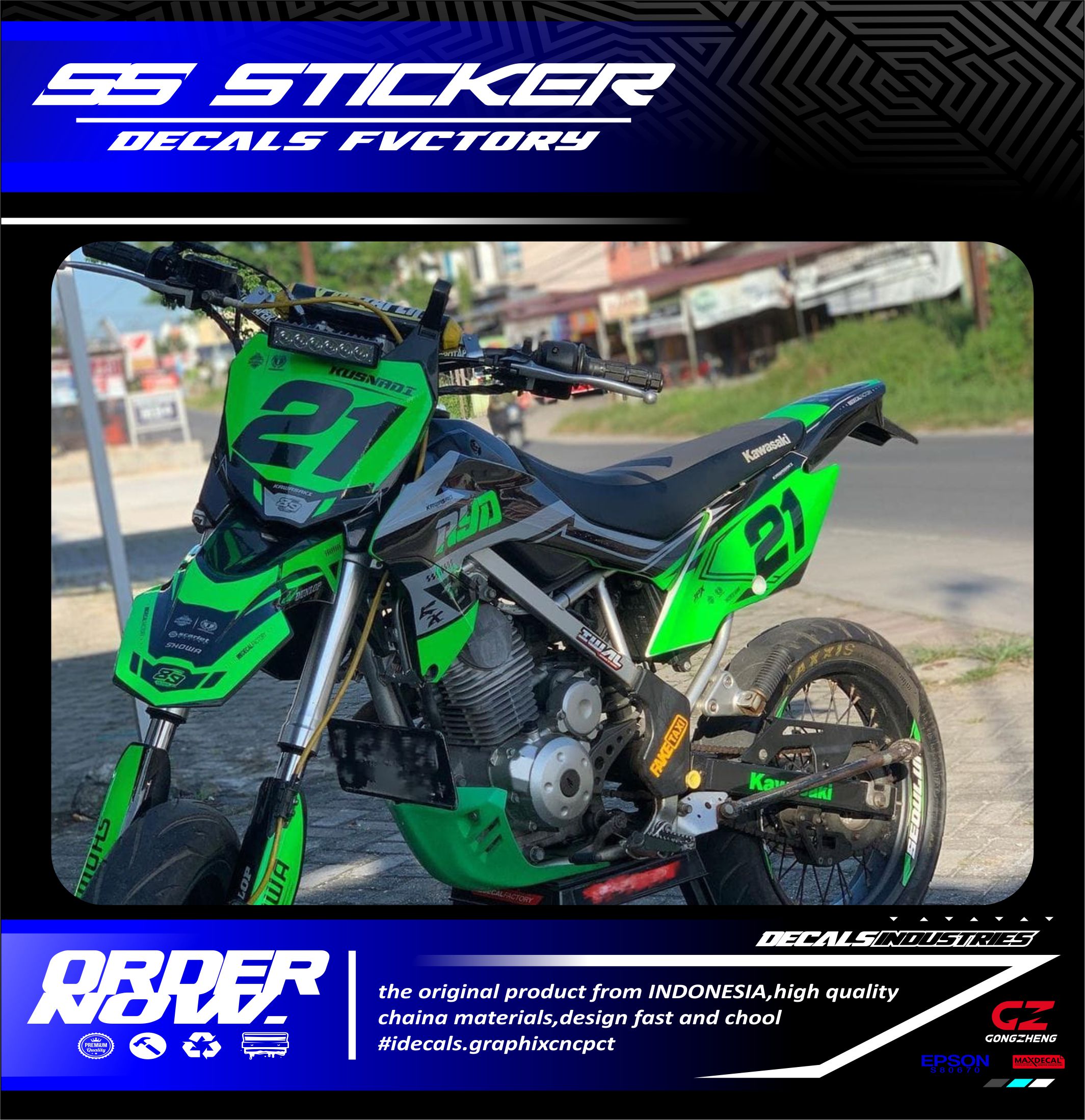0015 sticker full body klx BF maxdecal glosy bisa request | Lazada ...