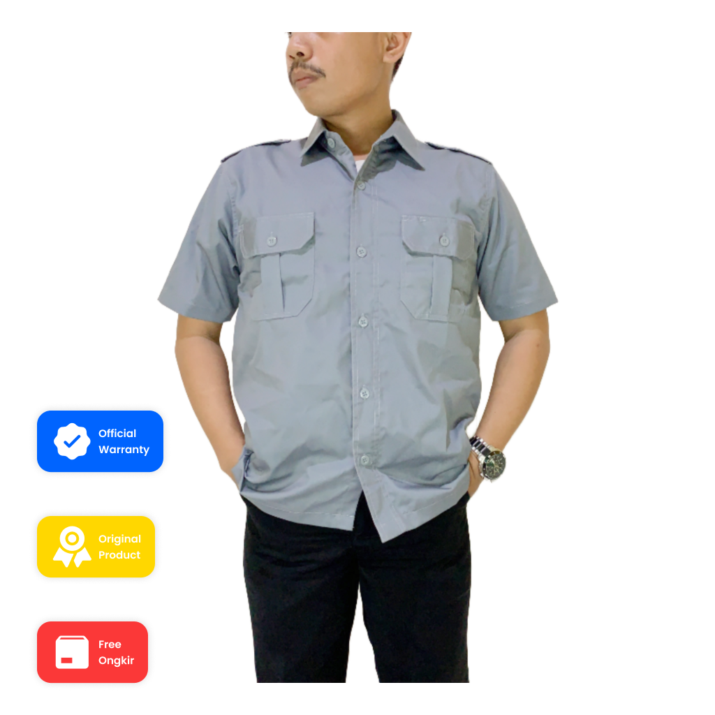 Baju Kemeja PDL Army Lengan Pendek Seragam Safari Pakaian Kerja Dinas Lapangan Tactical Korsa ...