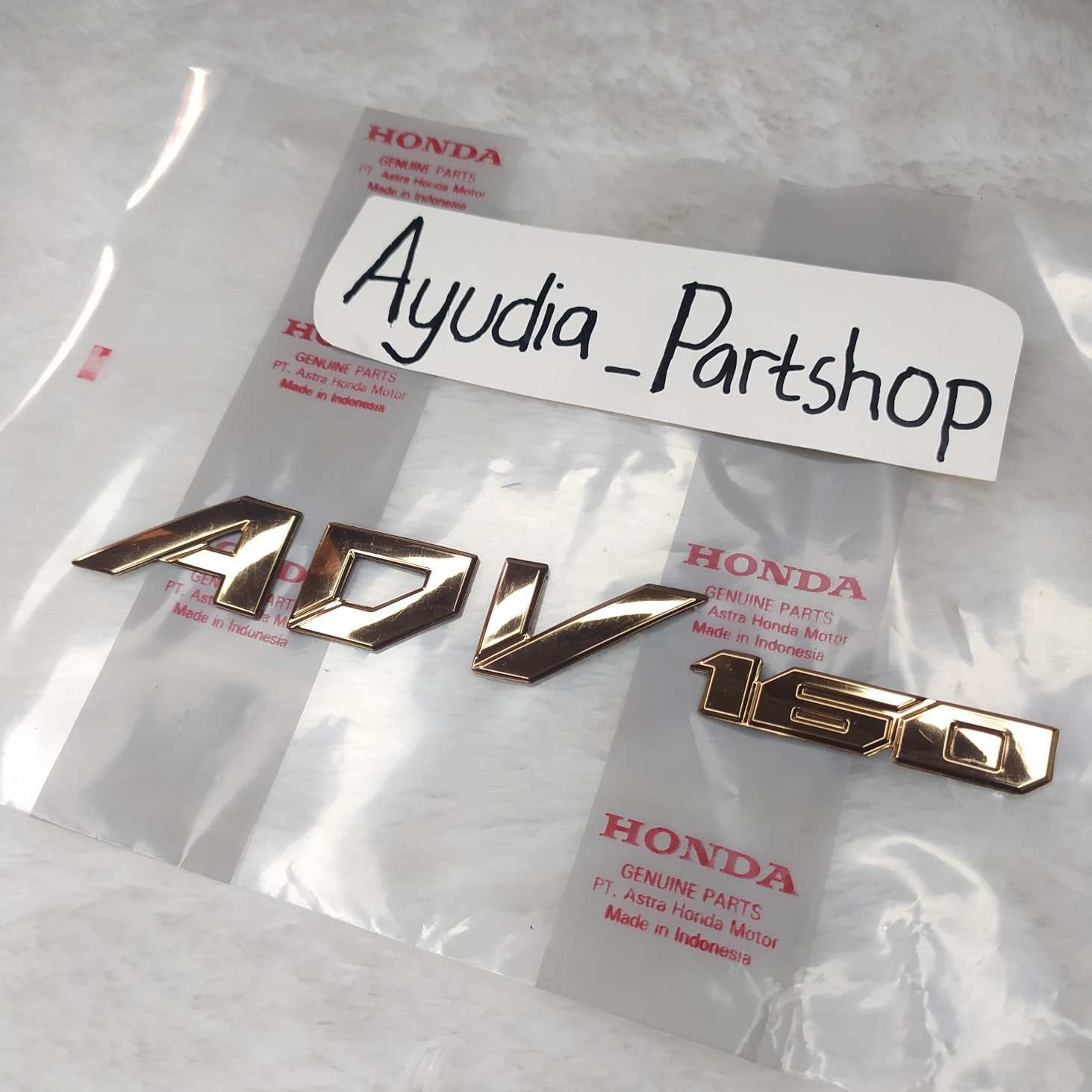 Emblem logo tulisan honda adv 160 new warna gold | Lazada Indonesia