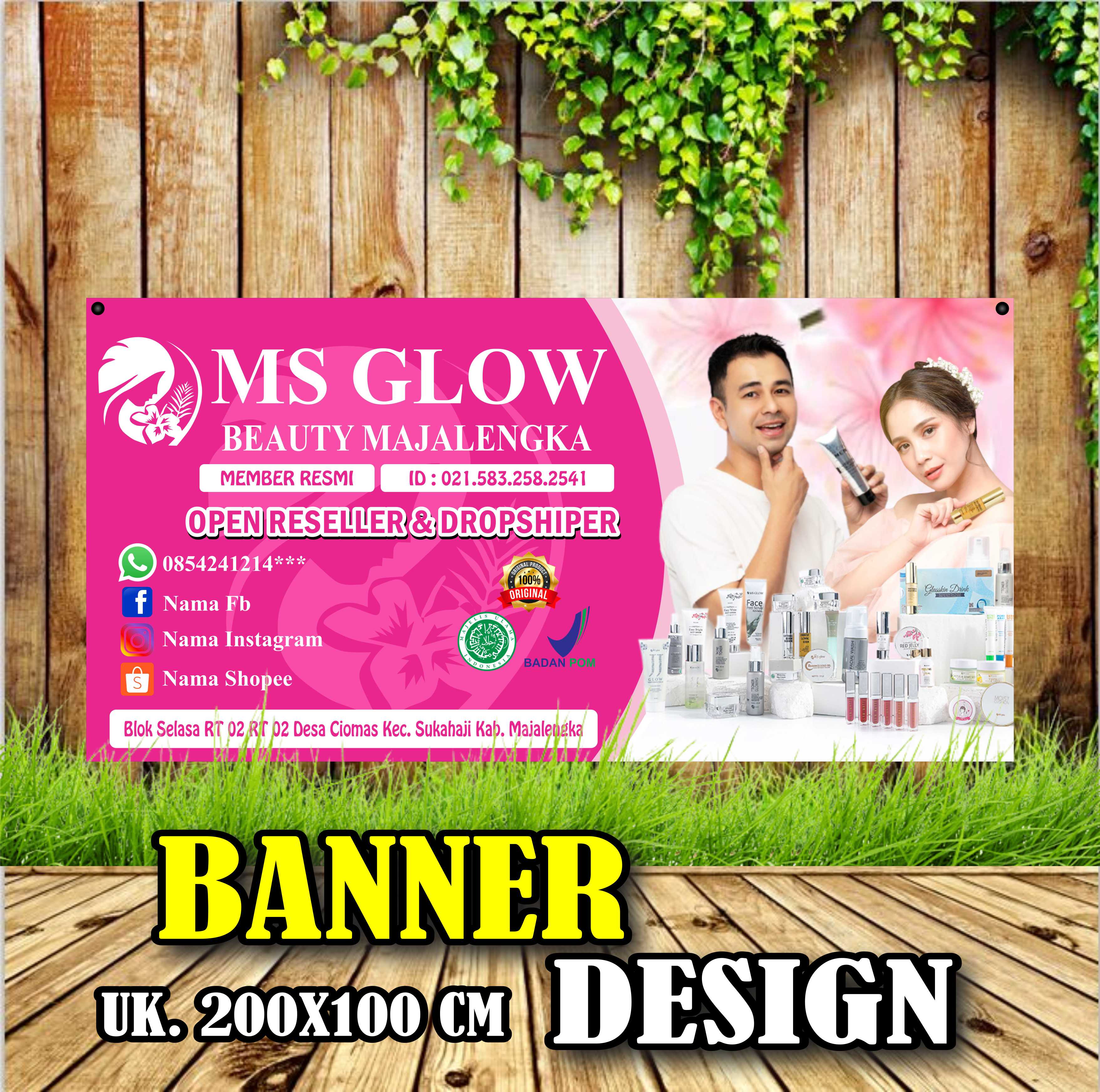 Banner Spanduk Jualan Skincare Pink, Spanduk Skincare, Murah Bagus ...