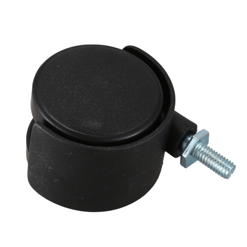 6mm Threaded Stem 40mm Dual Wheel Rotatable Caster Black - The Century ...