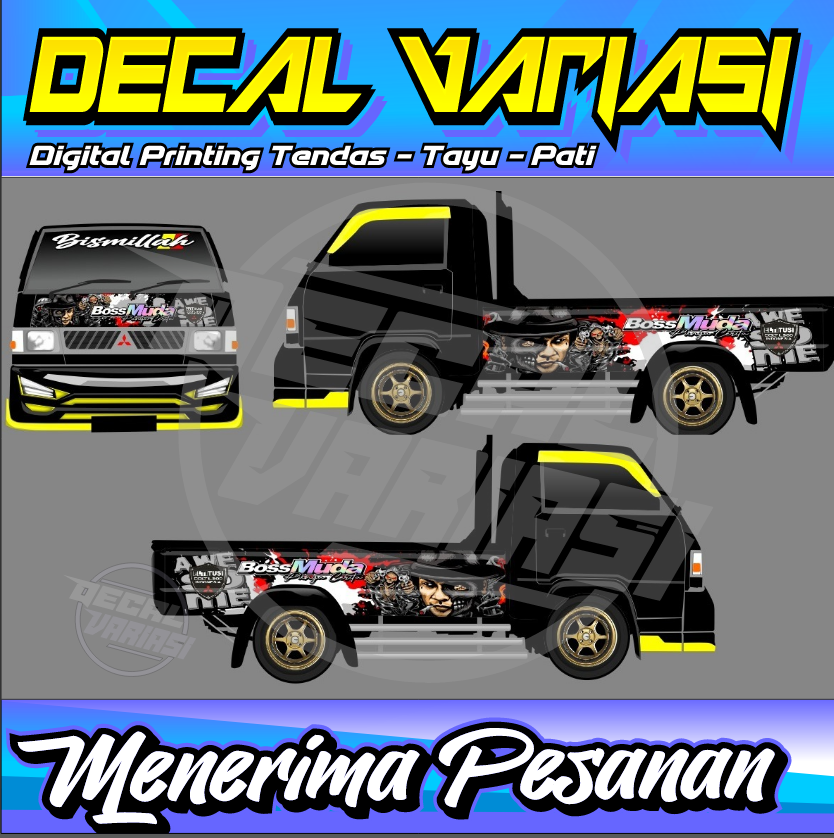 STIKER DECAL-STIKER MOBIL L300 PICK UP-STIKER BOSS MUDA-STIKER BLOK BAK ...