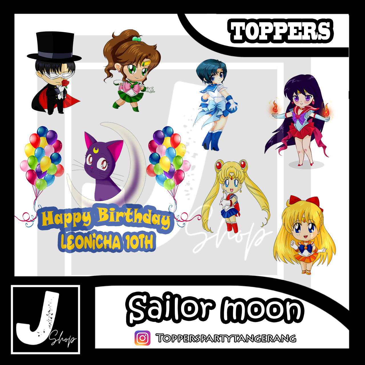 Custom Topper Sailor Moon Hiasan Kue Ulang Tahun | Lazada Indonesia