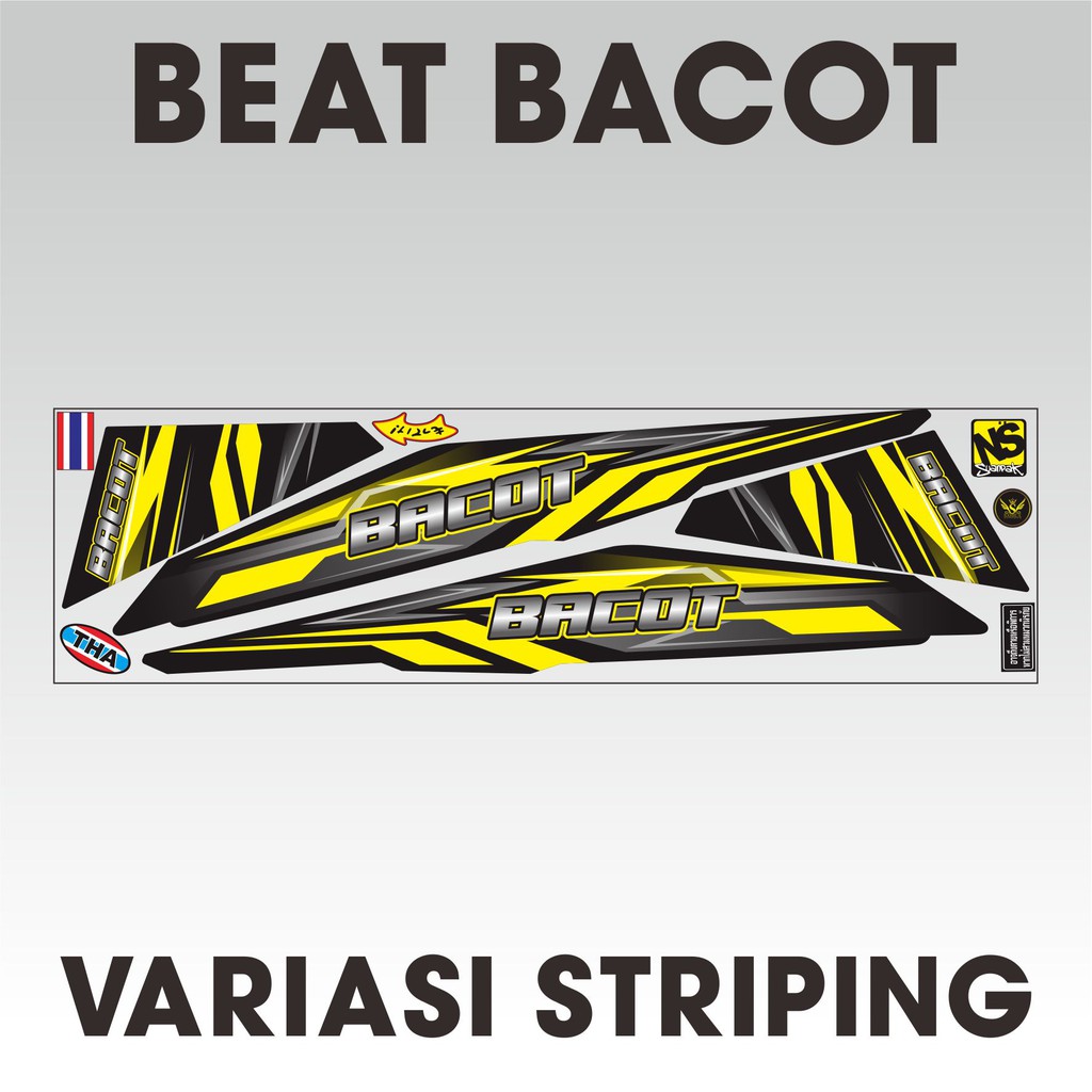 STICKER LIS MOTOR STRIPING BEAT FI VARIASI BACOT KUNING 02 | Lazada ...
