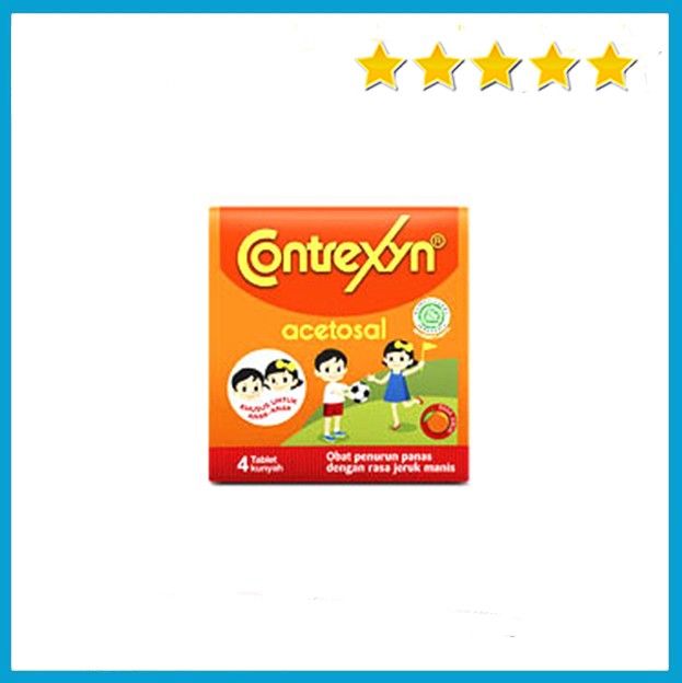 CONTREXYN Obat Penurun Panas Anak-Anak 4 Tablet Obat Demam Rasa Jeruk ...
