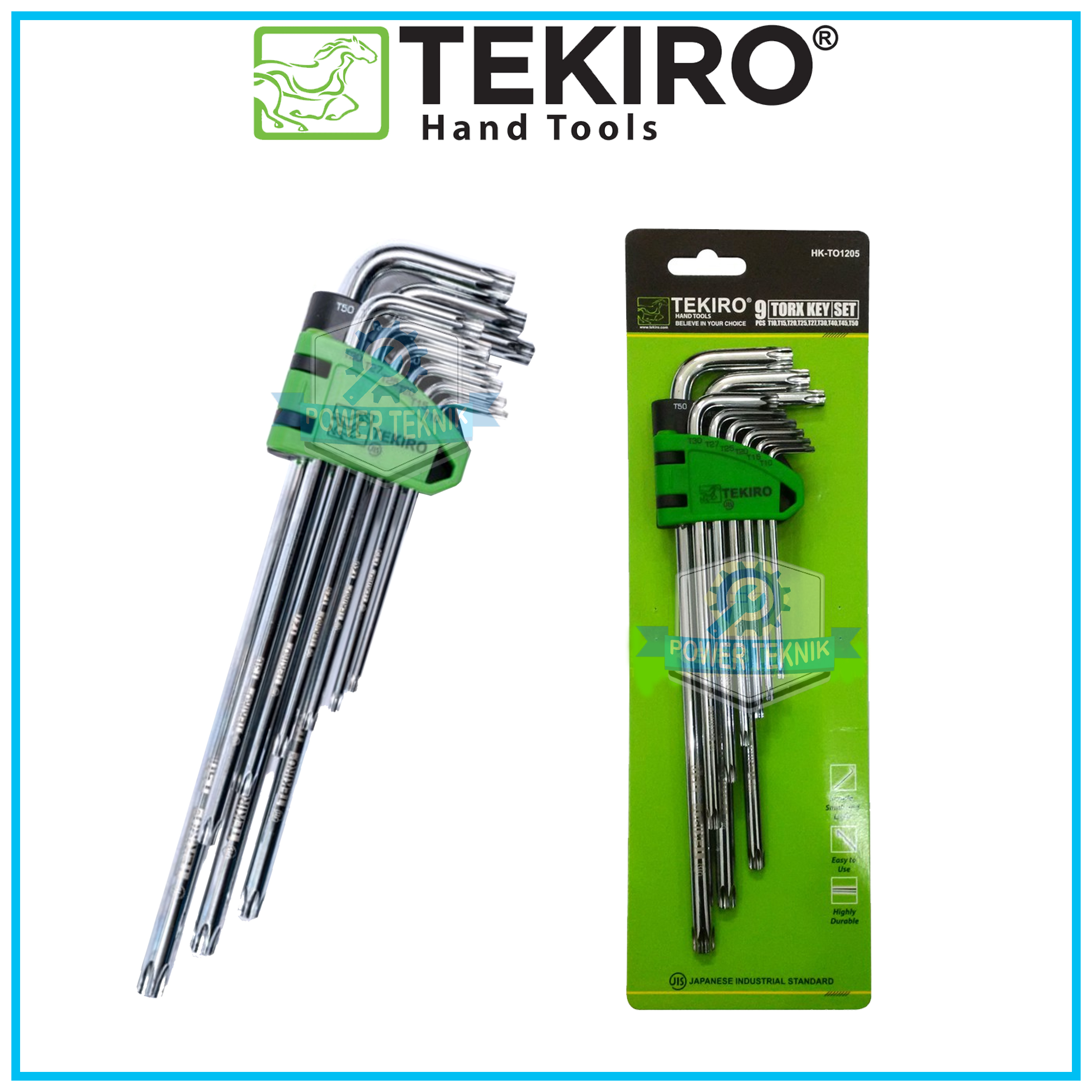 TEKIRO Kunci L Set 9Pcs Bintang Dengan Lubang Tamper Torx Key / Kunci L Panjang Bintang Lubang ...