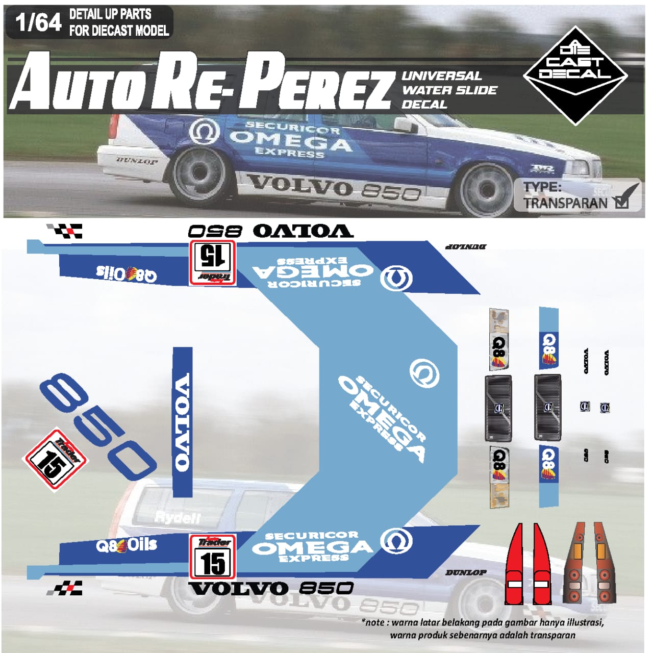 Decal Hotwheels Autoreperez - Volvo 850 Livery Omega Securicor Racing ...