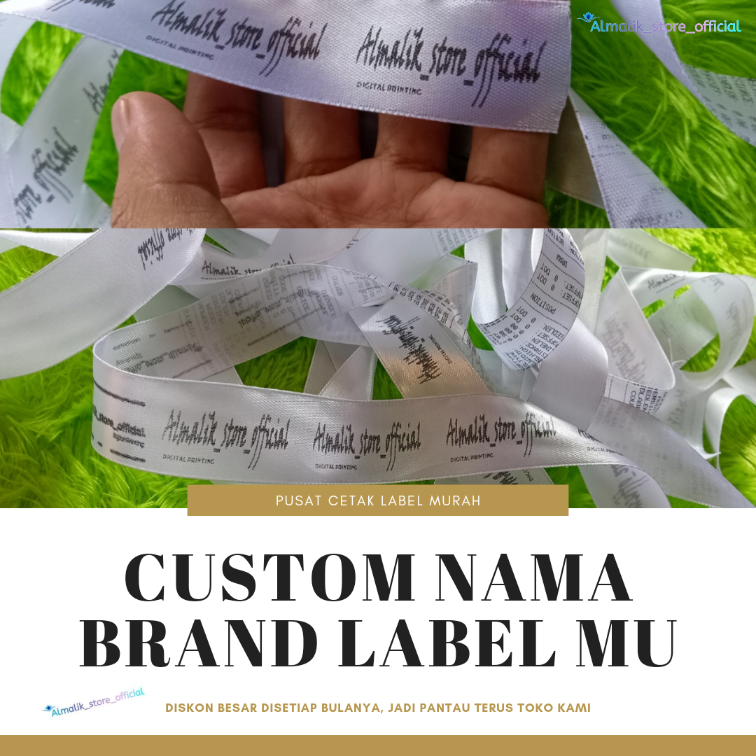 isi 100 pcs label baju custom nama / label hijab / label jait / lebel ...