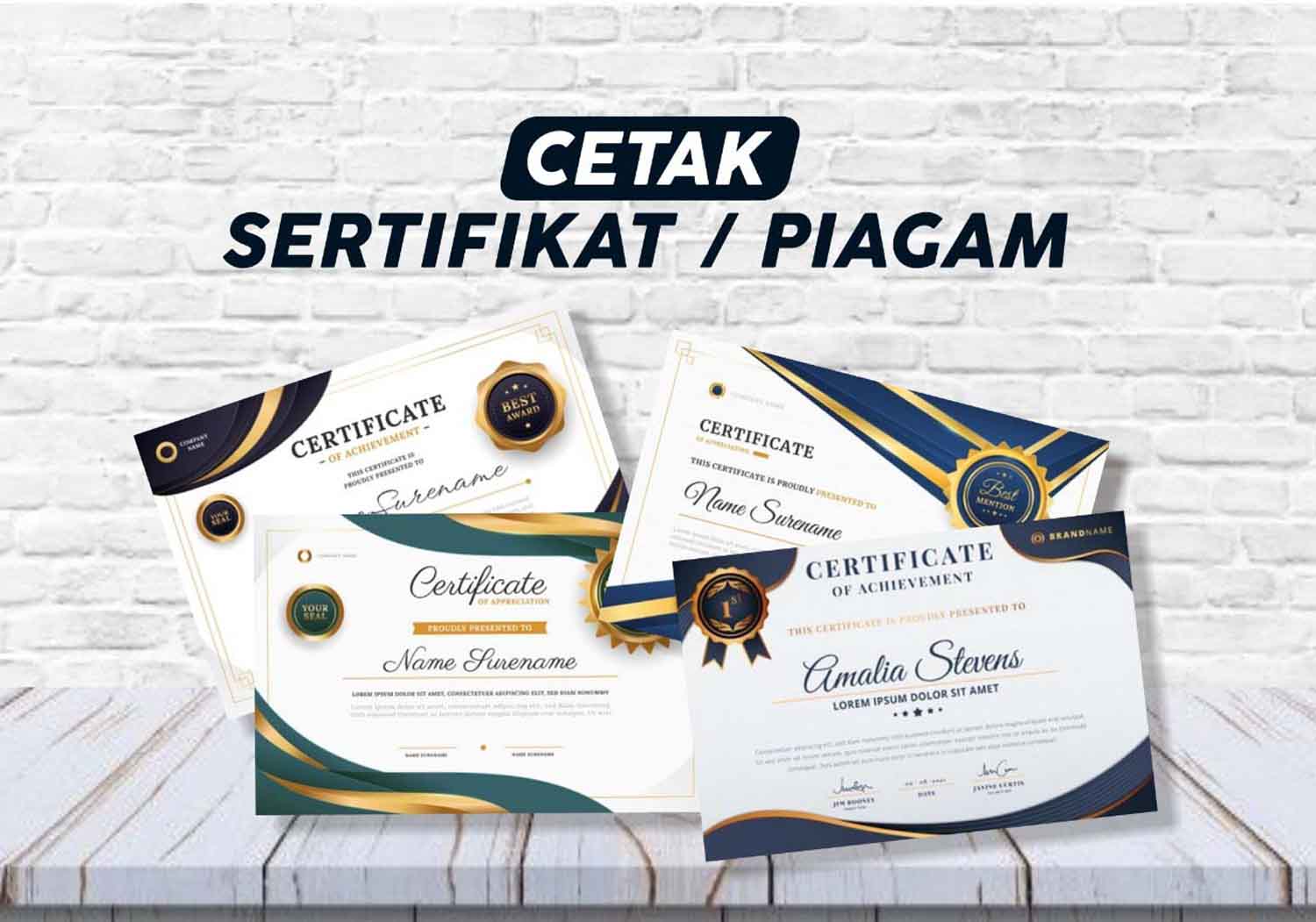 CETAK SERTIFIKAT ATAU PIAGAM UKURAN A4 ( 21X30 ) | Lazada Indonesia