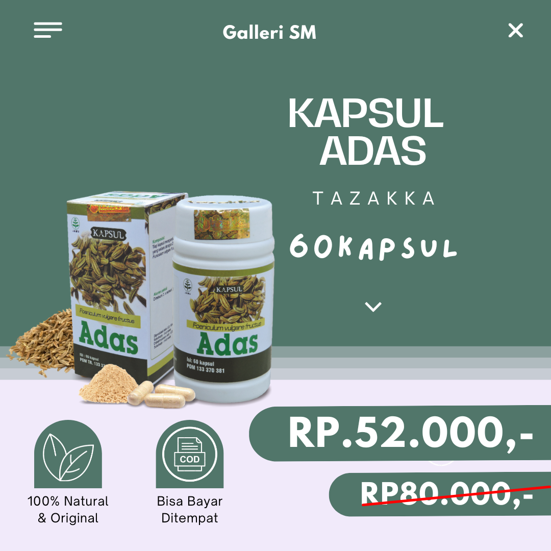 Kapsul Adas Tazakka Herbal Mengatasi Gangguan Jantung Dan Pencernaan ...
