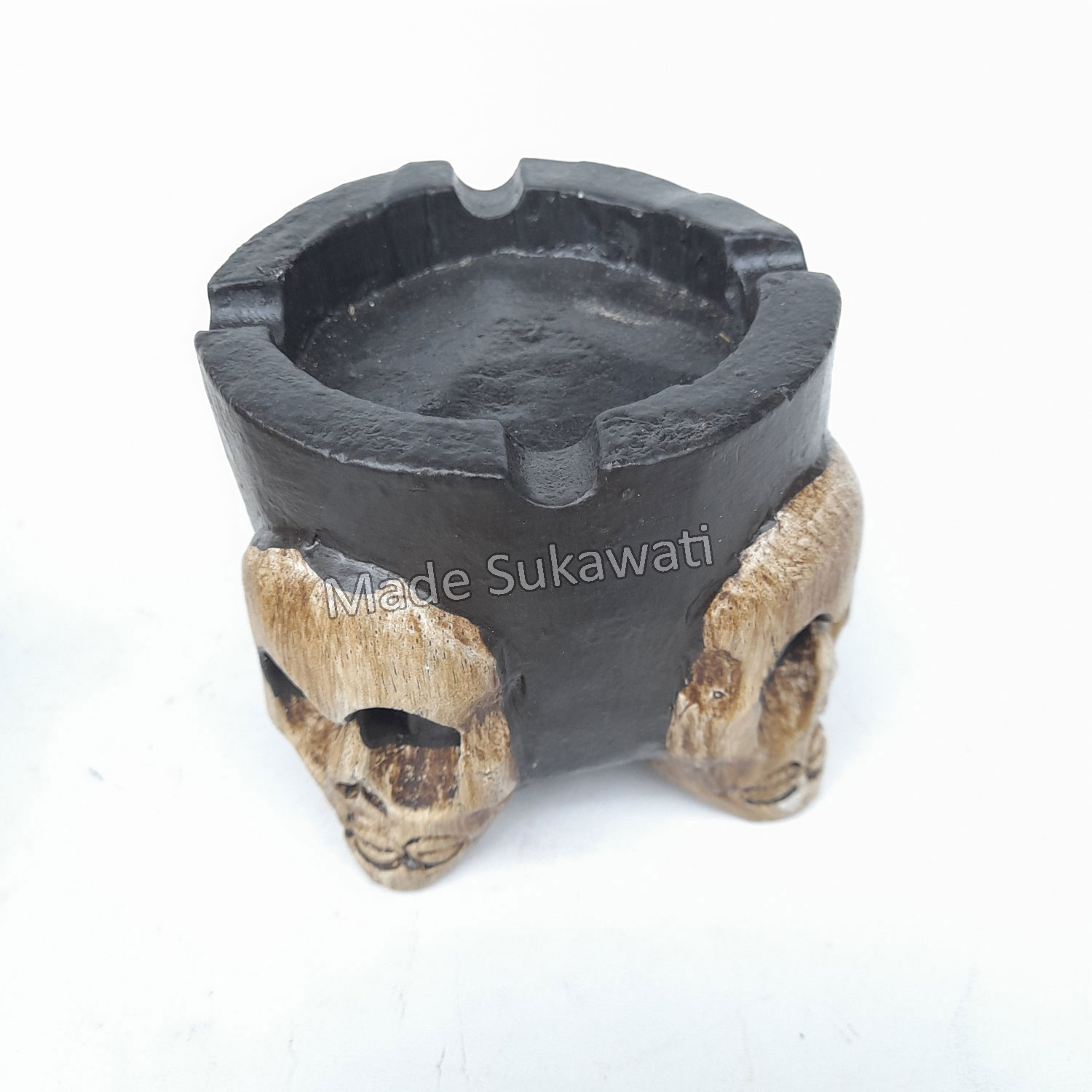Asbak Kayu Tengkorak Skull Kerajinan ukiran handmade bali | Lazada ...