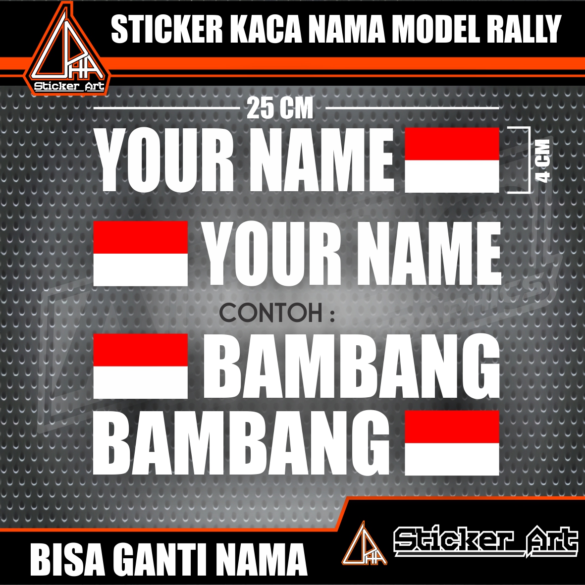 STICKER STIKER NAMA MODEL RACING RALLY HARGA SUDAH SATU SET KANAN KIRI ...