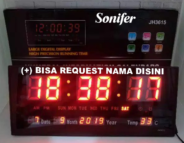 Sonifer Jam Dinding Digital SMS-3615 Alarm Clock 36 cm x 15 cm LED ...
