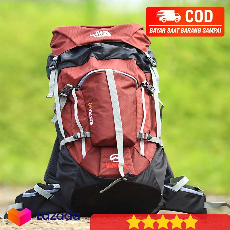 Carrier tnf elektra 50L upto 60L abuabu /Tas kerir gunung carrier tnf ...