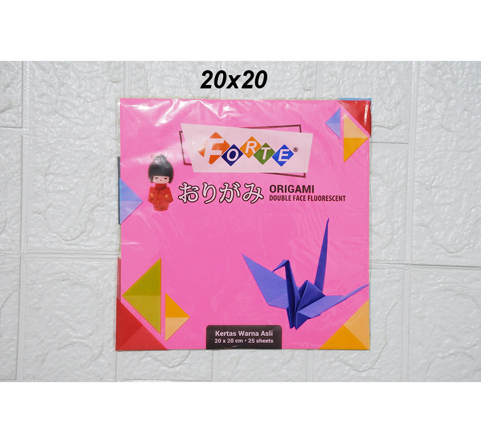 Kertas Lipat Origami Forte Warna 2 Sisi Fluorescent 25 Lembar | Lazada ...