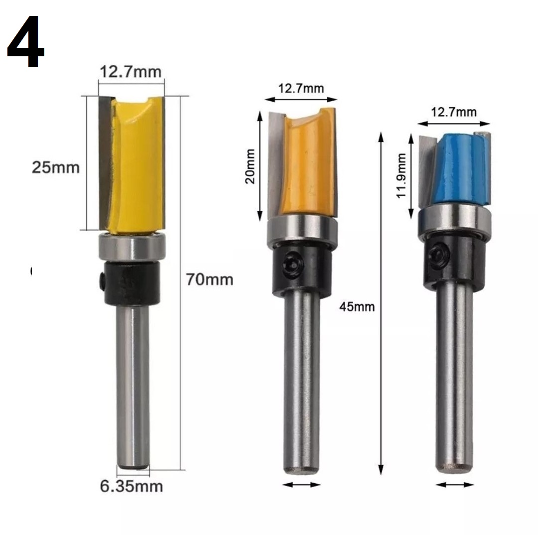 1/4inch mata router Flush Trim Bottom Bearing Router Bit Shank | Lazada ...