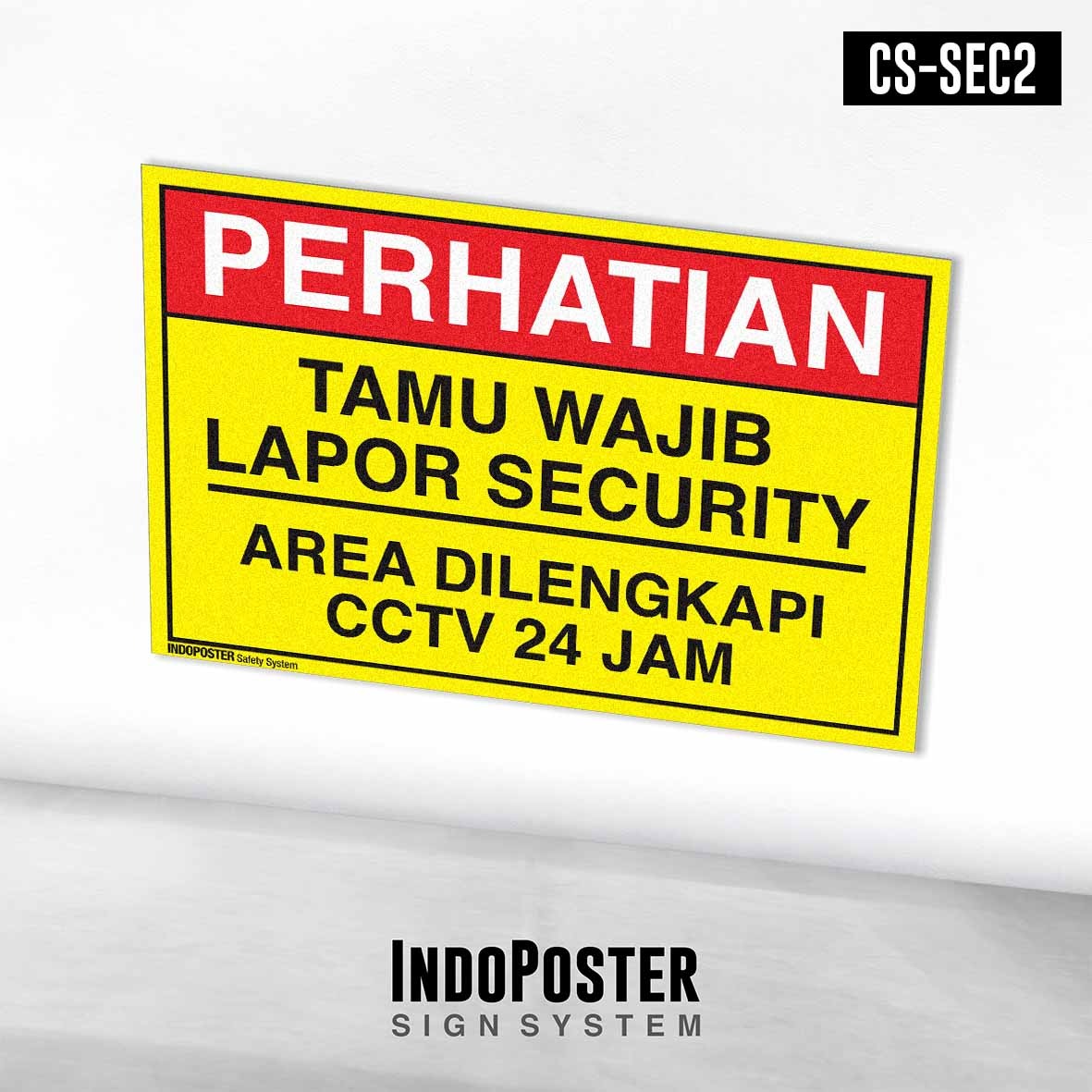 Stiker Safety Sign K3 Keamanan Tamu Wajib Lapor Security Area ...