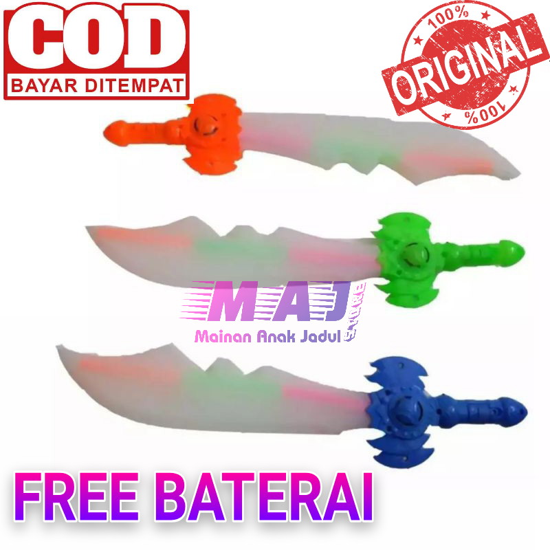 (FREE BATERAI) Mainan anak laki laki pedang pedangan / samurai / golok ...