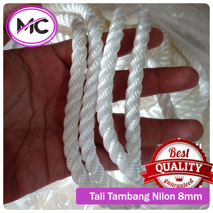 Tali Tambang Nilon 6mm 7mm 8mm Per 10 meter Super Kuat Nylon Rope Kecil ...