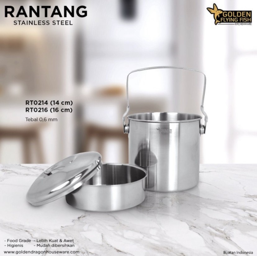 Rantang Stainless 2 Susun Stainless PREMIUM Golden Flying Fish | Lazada ...