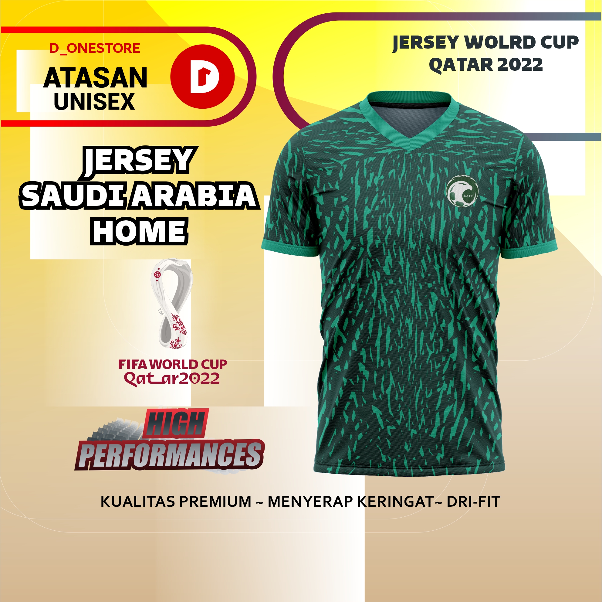 Jersey Bola Atasan Timnas Saudi Arabia Home World Cup Qatar 2022 edisi ...