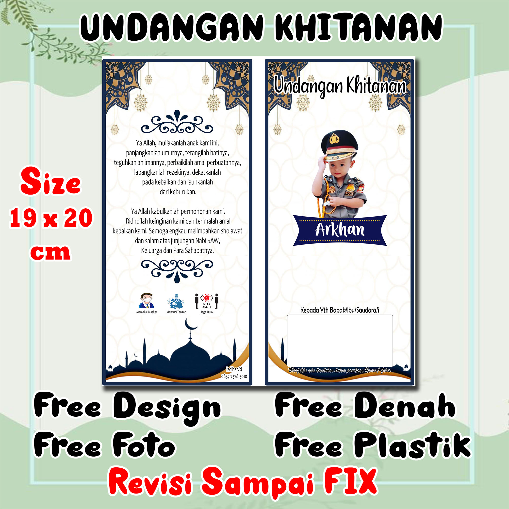 (PER 50PCS UNDANGAN SUNAT) undangan khitanan / undangan sunat / free ...