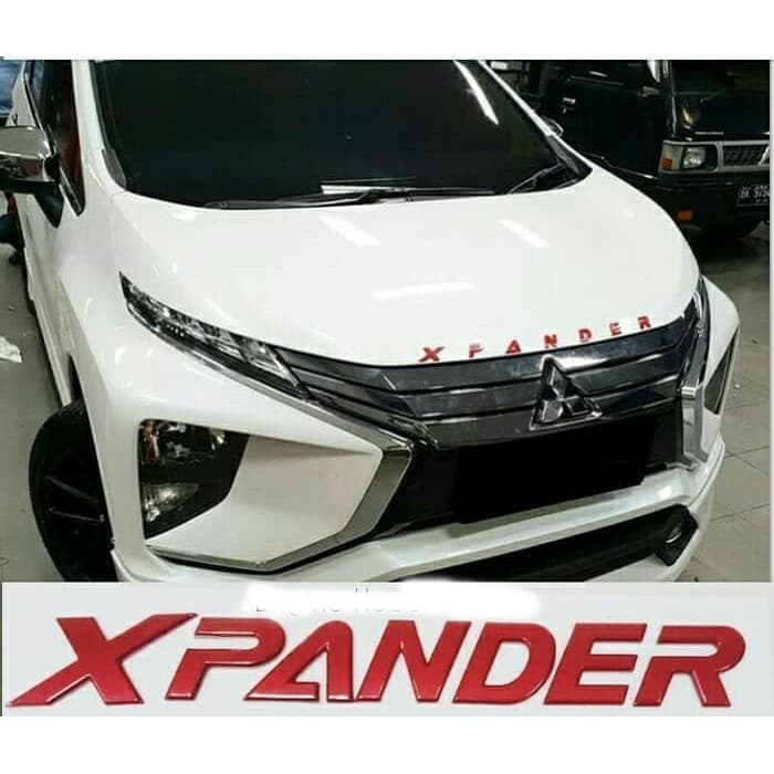 Emblem Mitsubishi Xpander Merah Variasi Kap Mesin Logo Xpander Red ...