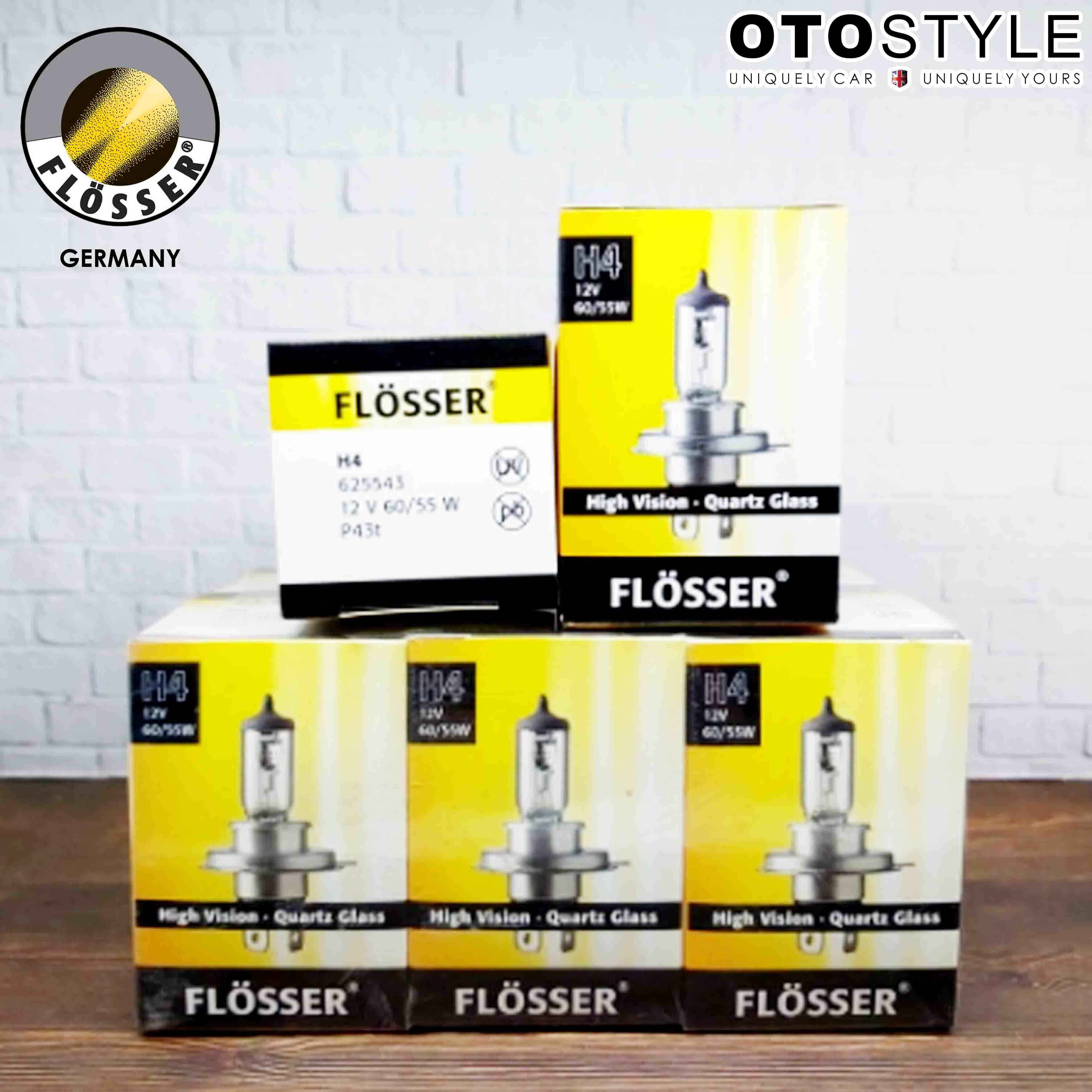 Bohlam Halogen Lampu Depan H4 60/55 Watt 12V Flosser Germany | Lazada ...