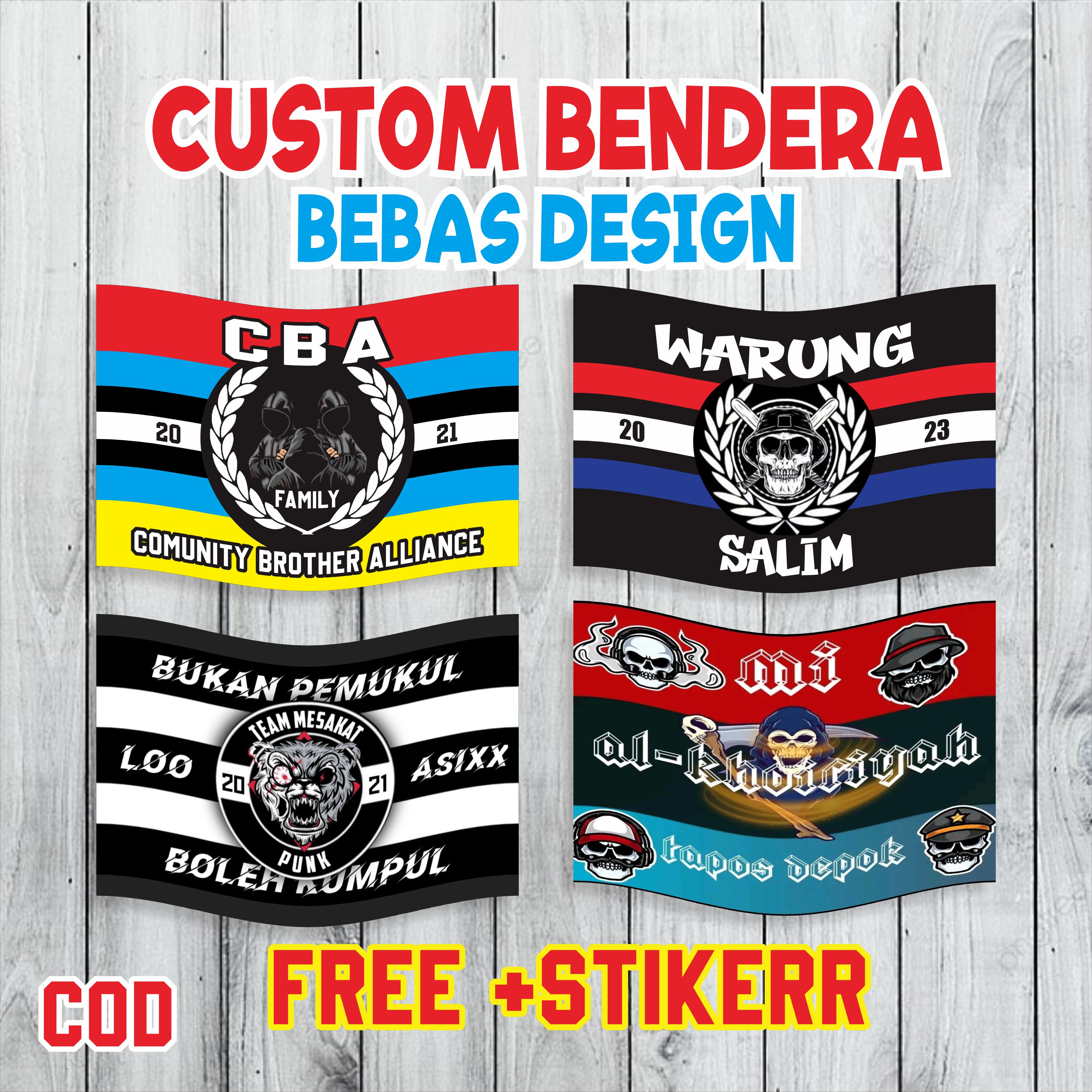 Bendera Custom Desain Sendiri Allbase | Lazada Indonesia