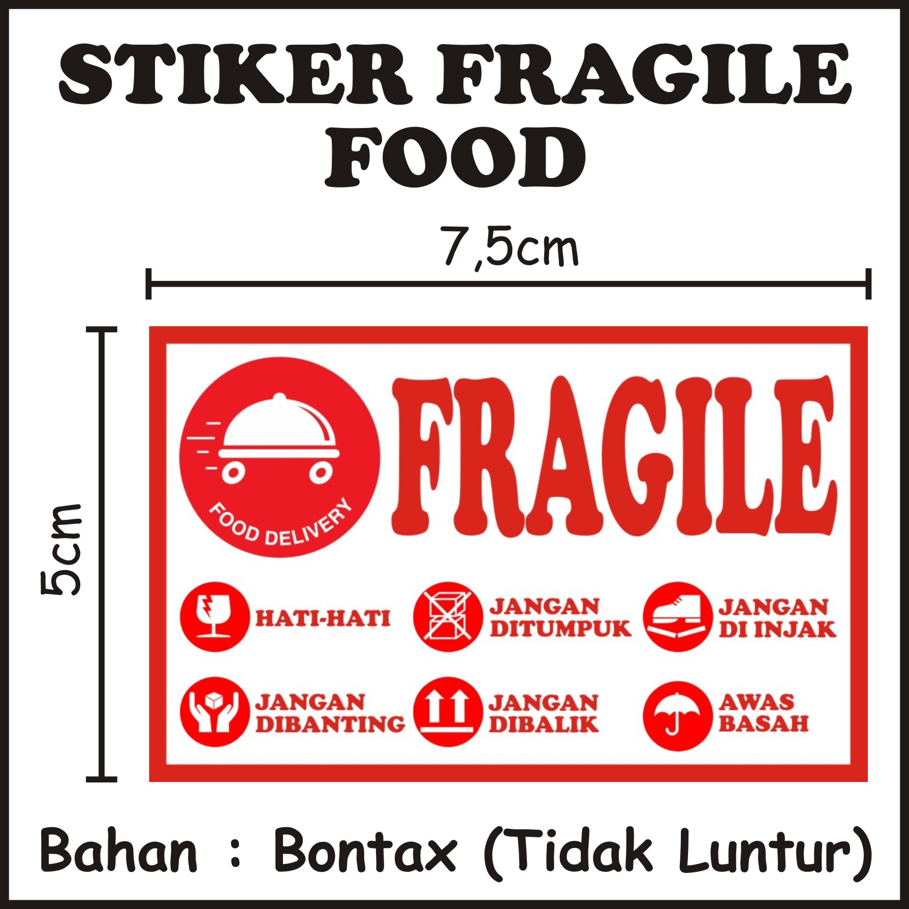 STIKER FRAGILE MAKANAN ISI 10,STIKER FRAGILE FOOD,STIKER FOOD DELIVERY ...