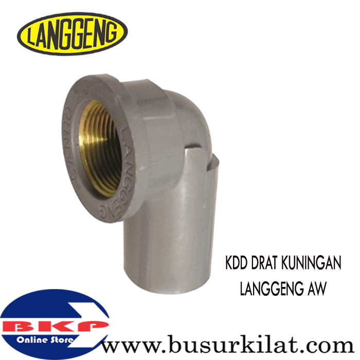 KDD Kuningan 1/2 INCH PVC Langgeng AW / Knie Drat Dalam Kuningan / KDD ...