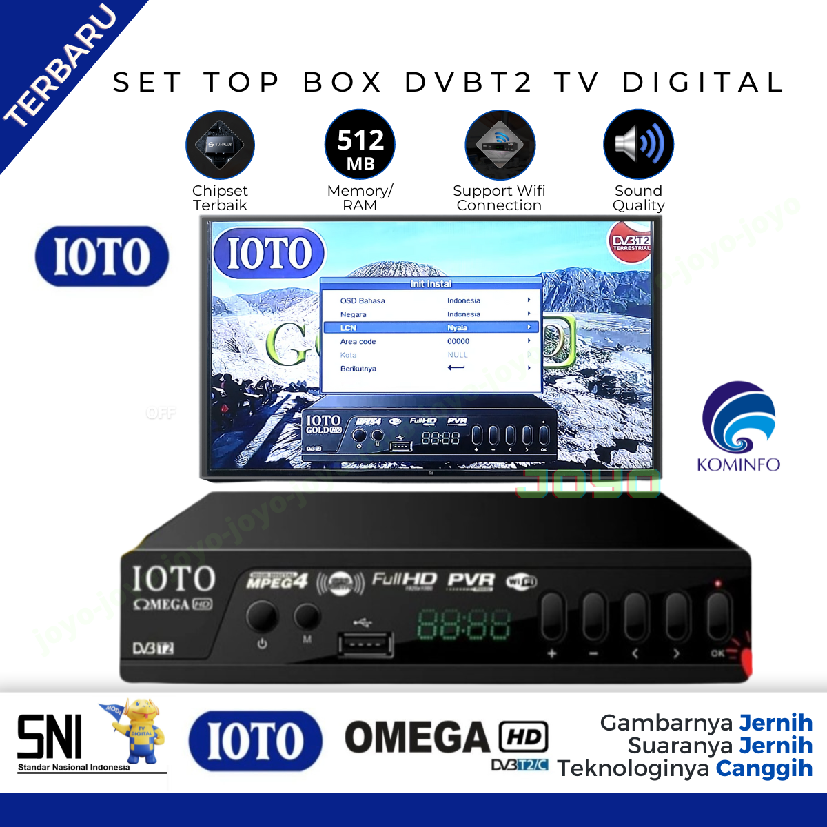Set Top Box STB TV Digital DVBT2 SNI IOTO OMEGA HD | Lazada Indonesia