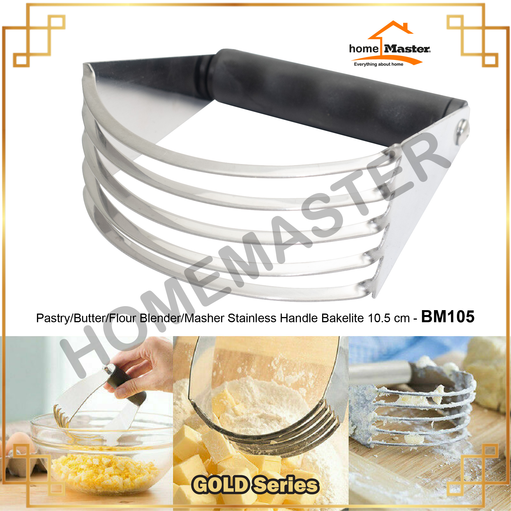 Homemaster Pastry/Butter/Flour Blender/Masher Stainless Handle Bakelite ...