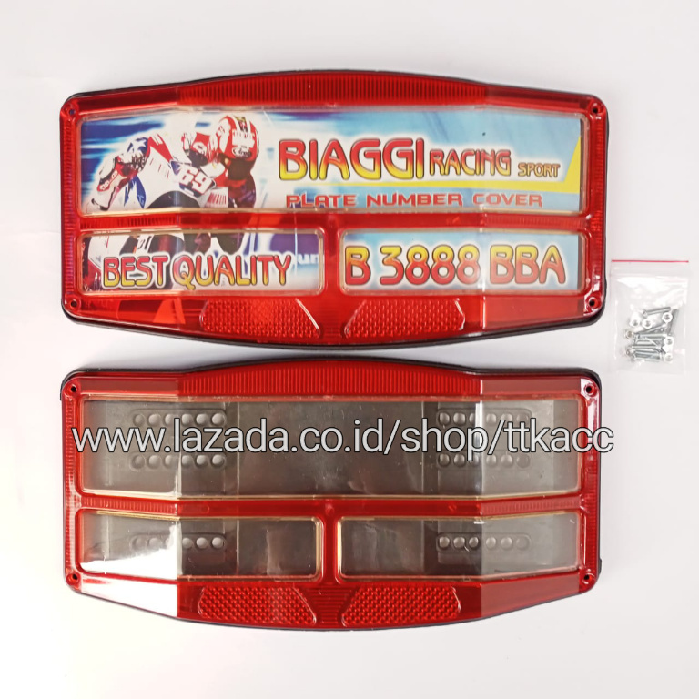Tutup Bingkai Plat Nomor Motor Model Mika Cembung Untuk Semua Motor 4 ...