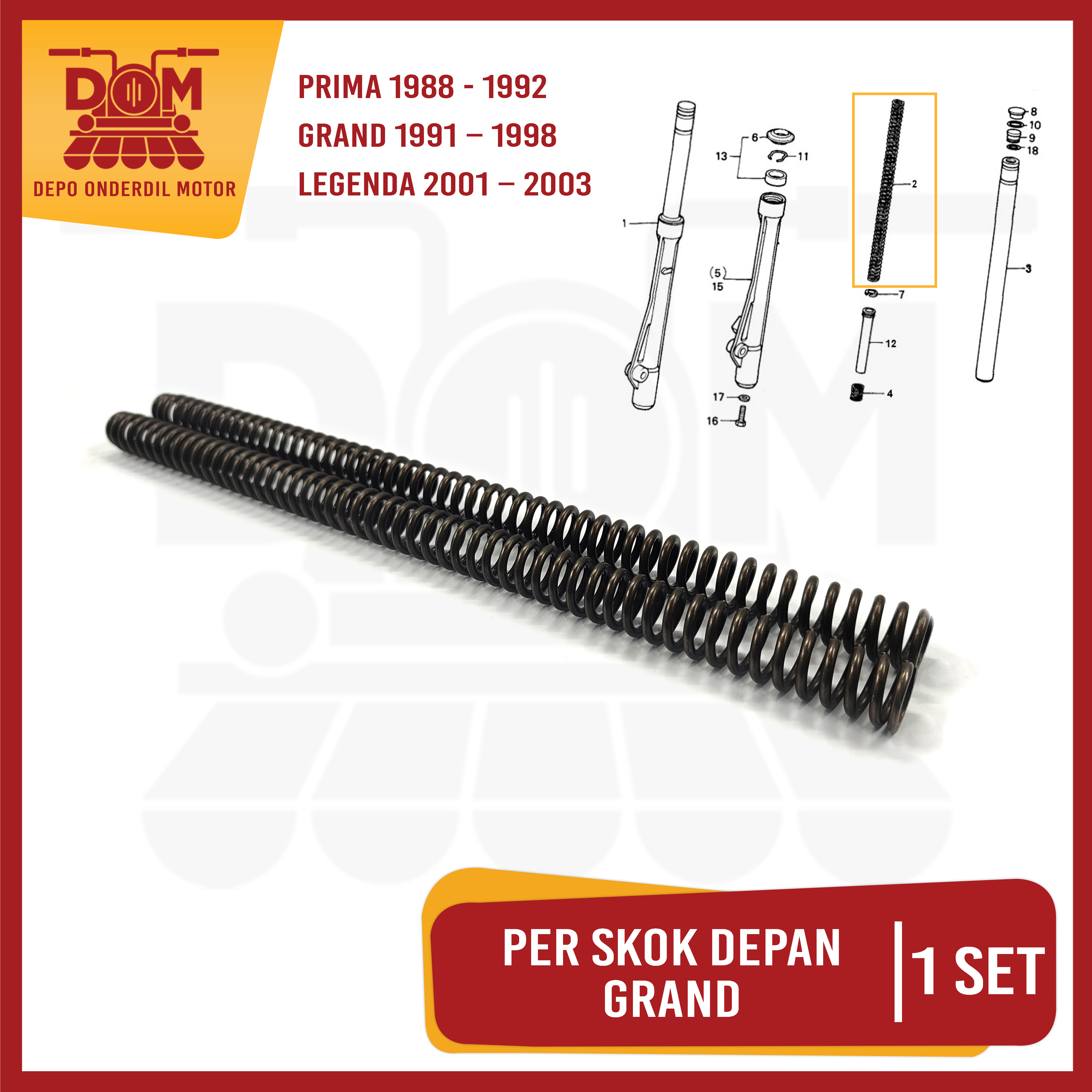 Per Skok Depan GRAND 1991 (PSP) SET ISI 2 - Spring Ver Front As Shock ...