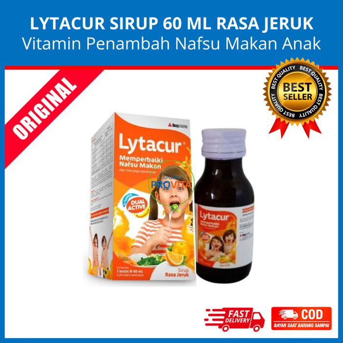 LYTACUR SIRUP 60 ML RASA JERUK - Multivitamin Penambah Nafsu Makan ...