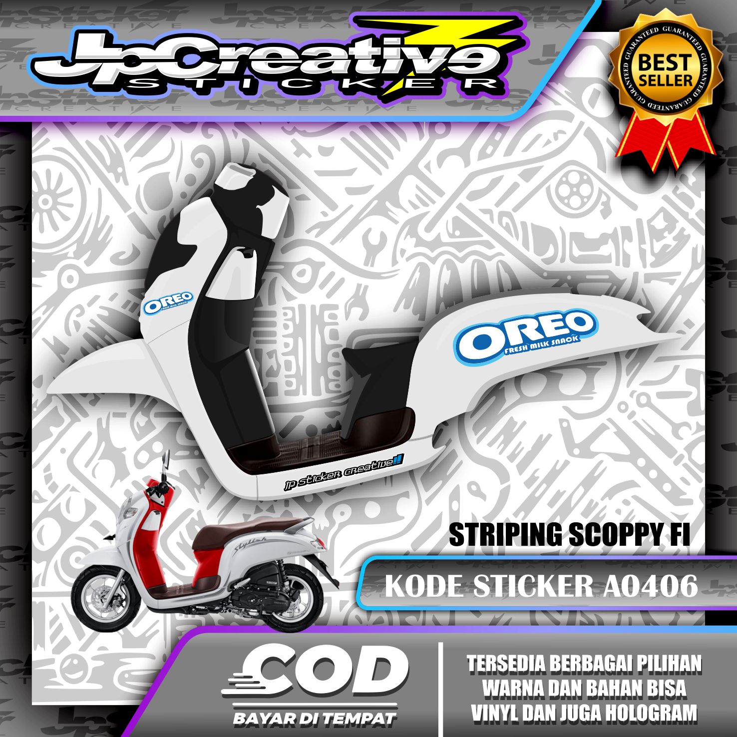 STICKER SCOOPY LOGO OR3O VARIASI BONUS LAMINASI | Lazada Indonesia