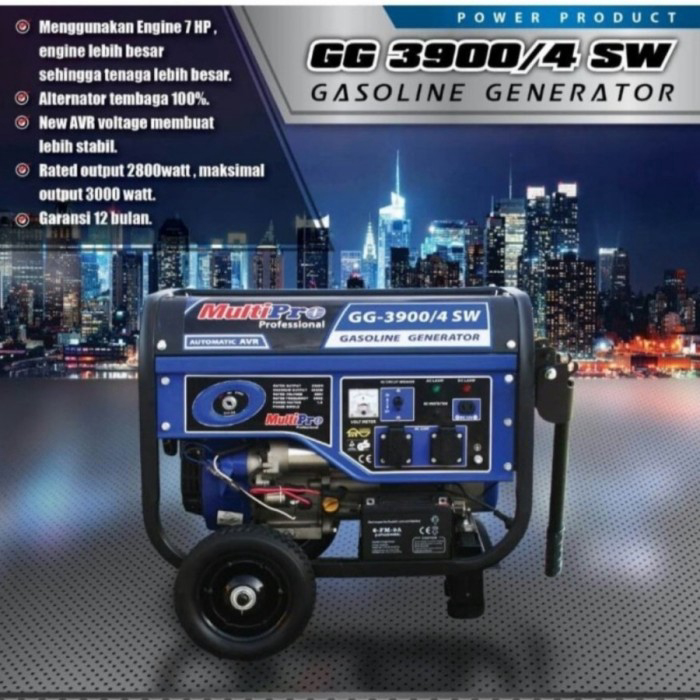 MULTIPRO GG-3900/4SW MESIN Generator GENSET BENSIN 2500 WATT 2.5 KW 2 ...