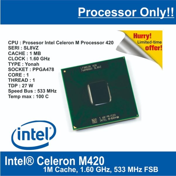 ET31 CPU-CLR-9 Processor Laptop Notebook Intel Celeron M 420 CPU SL8VZ ...