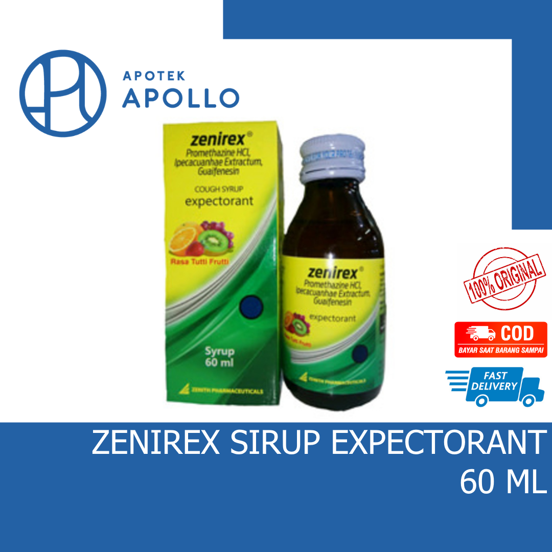 ZENIREX EXPECTORANT SIRUP 60 ML OBAT BATUK BERDAHAK FLU ALERGI | Lazada ...
