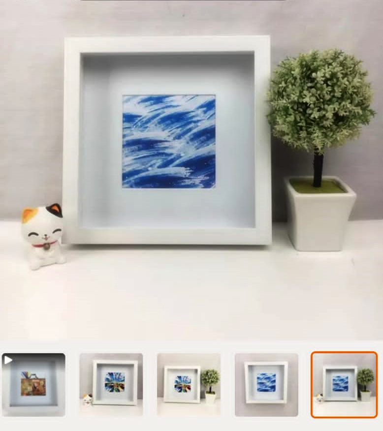 Bingkai Figura Frame Foto Minimalis T32 Putih Mett Board 16x16 CM ...