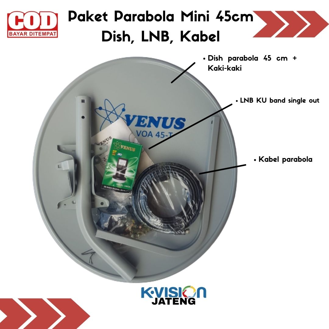 ODU Dish 45 cm plus LNB dan Kabel | Lazada Indonesia