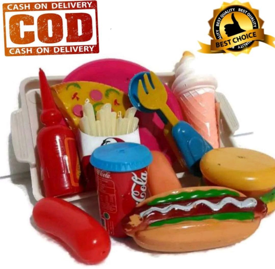 COD MAINAN ANAK MASAK MASAKAN BURGER PIZZA KENTANG ES KRIM FAST FOOD ...