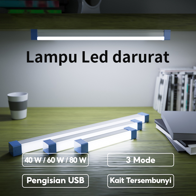 lampu neon led panjang T7 usb bolam let portable emergency lamp darurat mati lampu lid terang ...