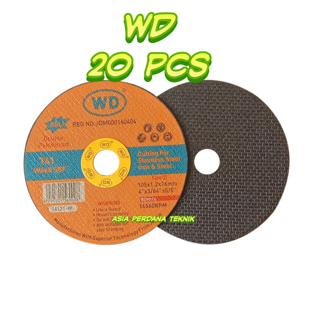 Batu gerinda potong WD 4" x 1.2mm ( 1 Dus 20 Pcs ) WD Cutting Wheel ...