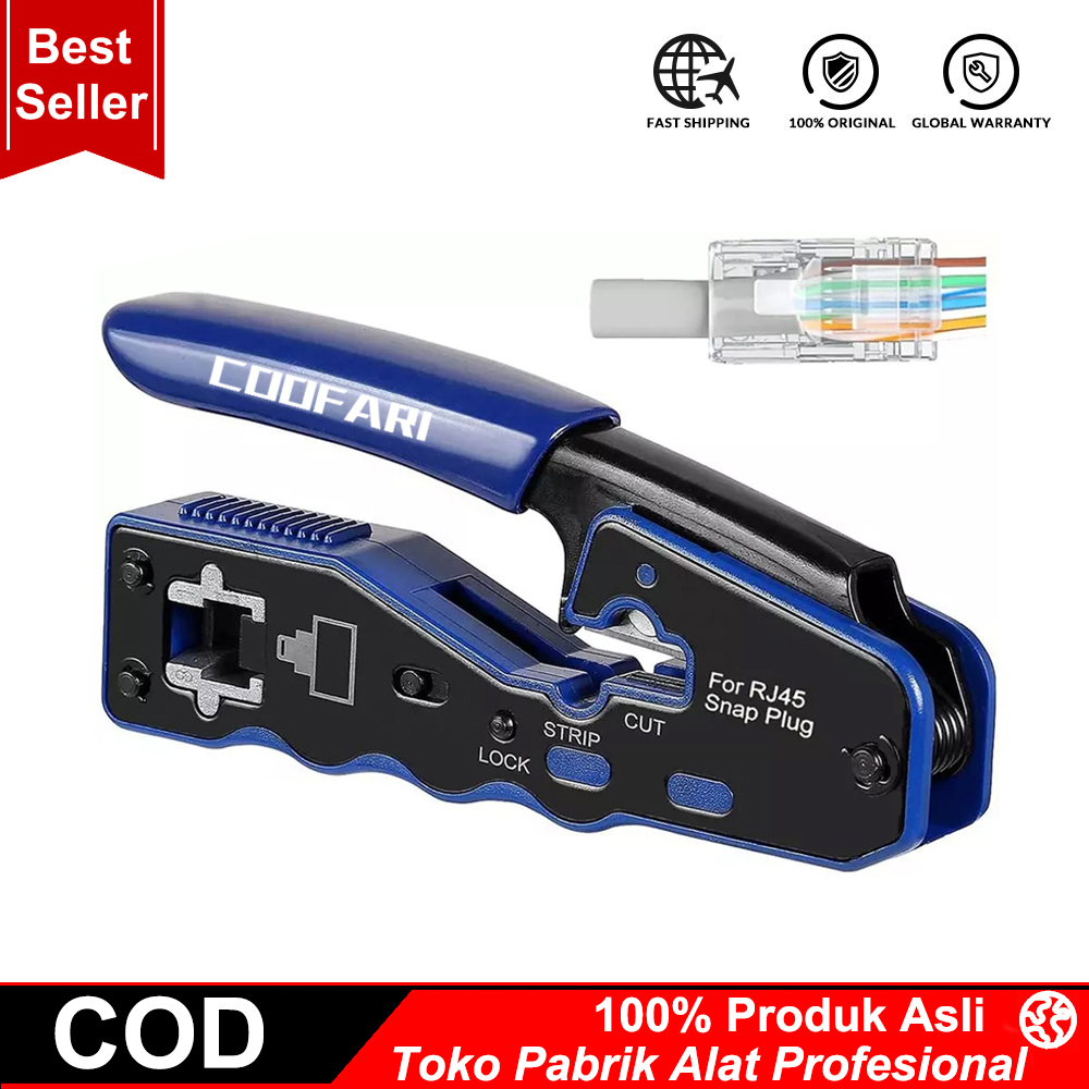 Alat Pemampat RJ45 Pass Through untuk CAT7/CAT6A/CAT6/CAT5 Konektor ...